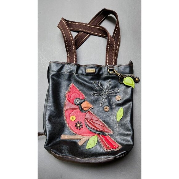 Chala | Bags | Chala Faux Leather Tote Red Cardinal Bird Handbag With ...